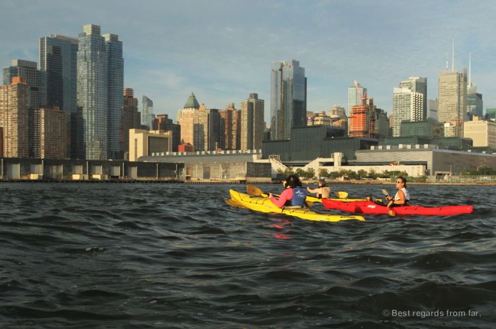The Manhattan skyline from a kayak! – Best regards from far,