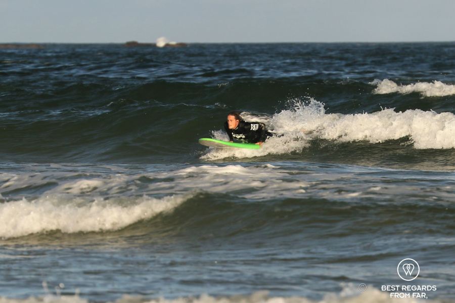 Getting stoked with a surf champ! – Best regards from far,